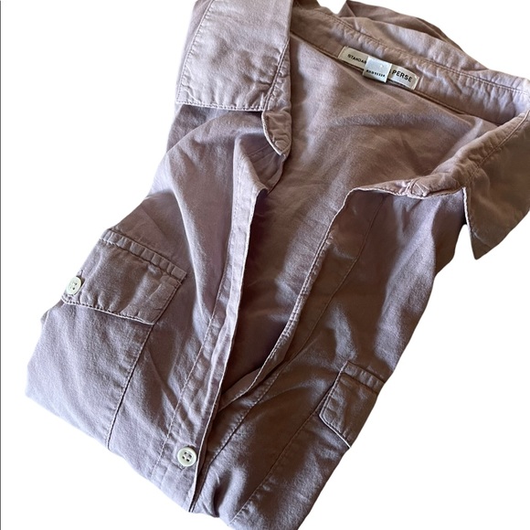 James Perse | Tops | Standard James Perse Contrast Panel Blouse Light ...